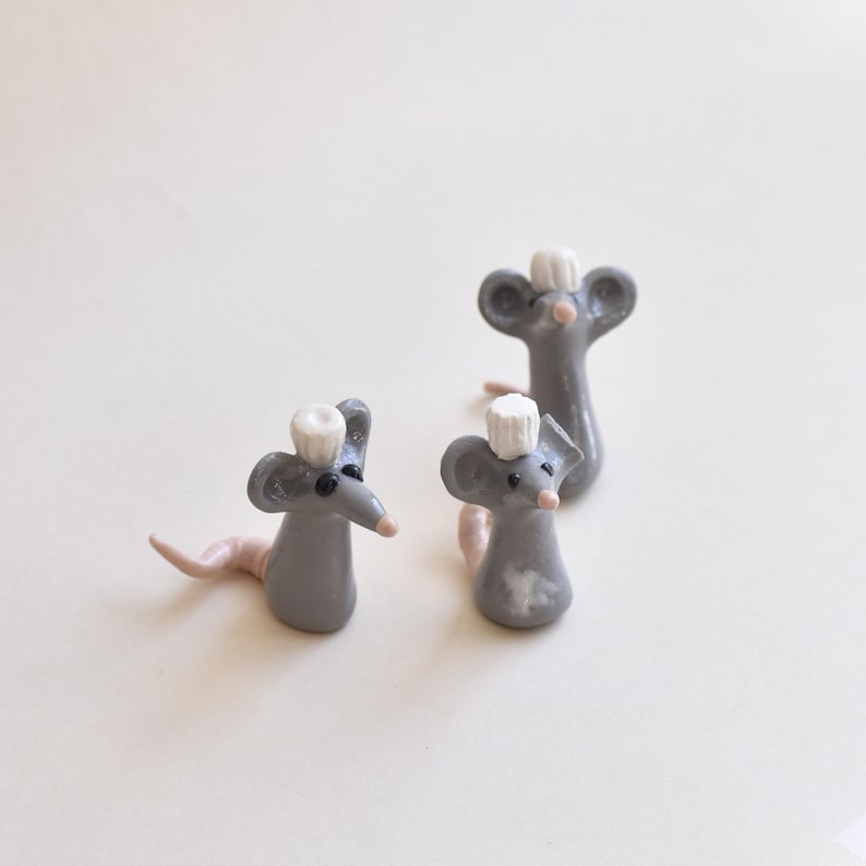Miniature Ceramic Ratatouille Chef Rat, Kitchen Buddy, Fairy Garden ...