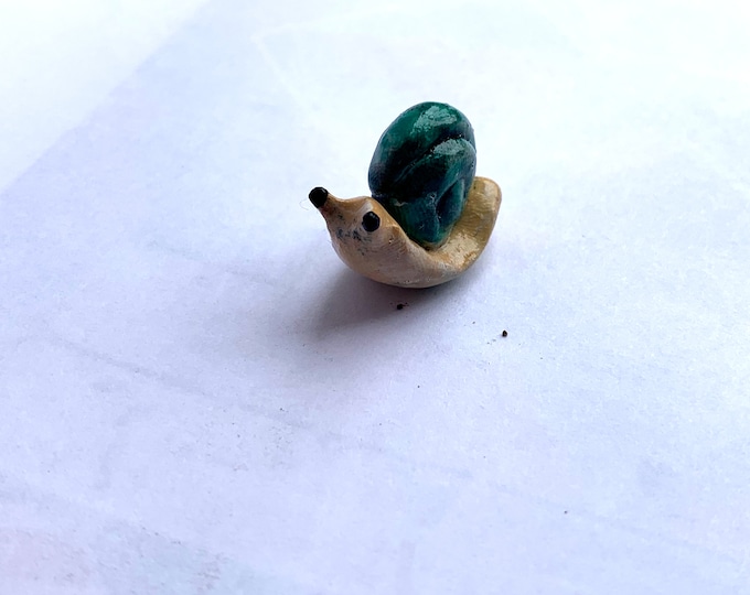 Miniature Clay Snail, Miniature Clay Slug With Shell, Fairy Garden ...