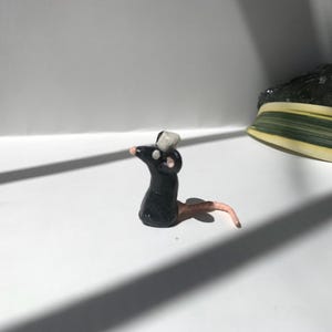 Miniature Ceramic Ratatouille Chef Rat, Kitchen Buddy, Fairy Garden ...