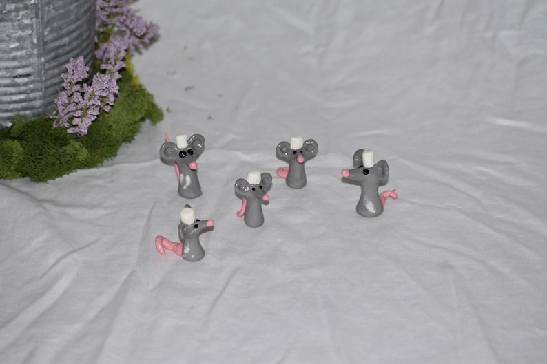Miniature Ceramic Ratatouille Chef Rat, Kitchen Buddy, Fairy Garden ...