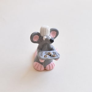 Miniature Ceramic Ratatouille Chef Rat, Kitchen Buddy, Fairy Garden ...