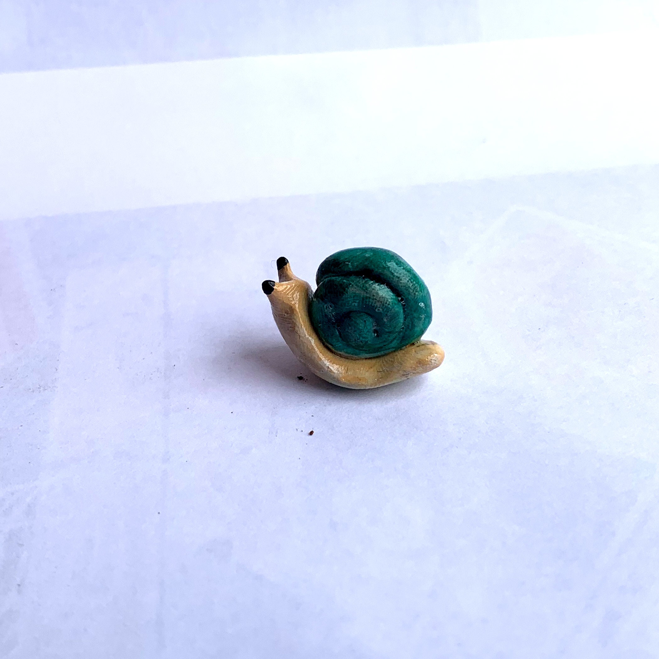 Miniature Clay Snail, Miniature Clay Slug With Shell, Fairy Garden ...
