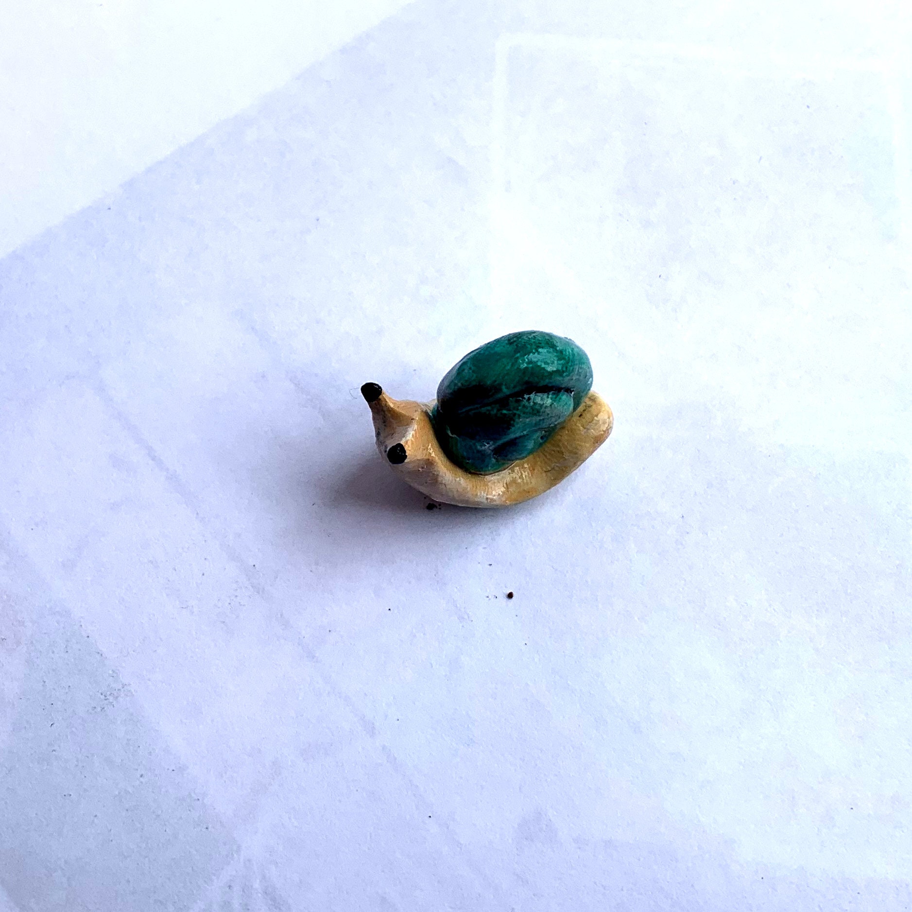Miniature Clay Snail, Miniature Clay Slug With Shell, Fairy Garden ...