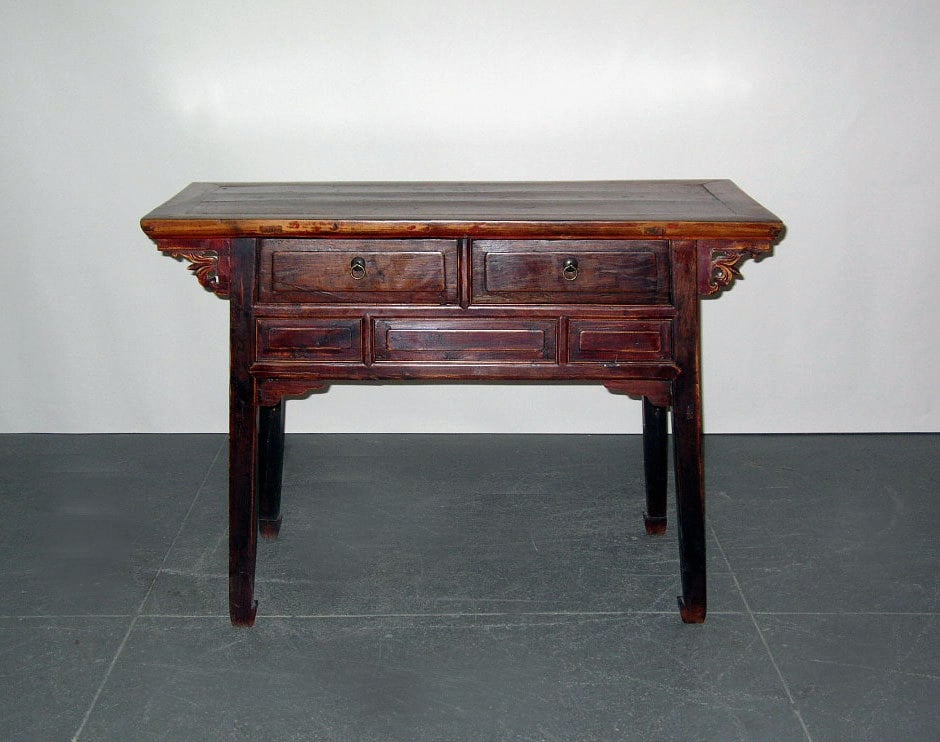 Qing Dynasty Elegant Chinese Side Desk With Two Drawers - Etsy