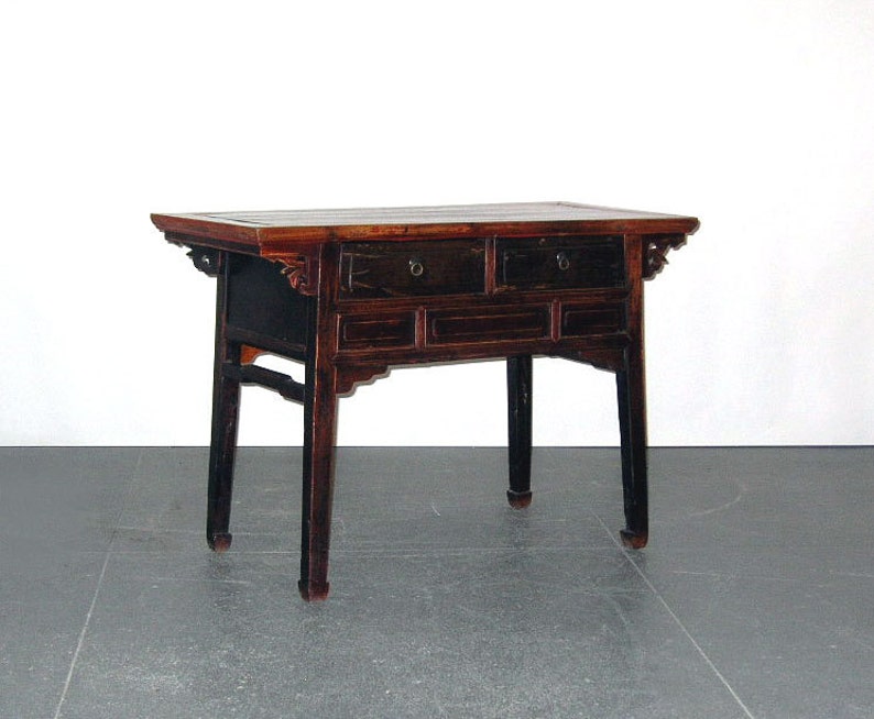 Qing Dynasty Elegant Chinese Side Desk With Two Drawers - Etsy