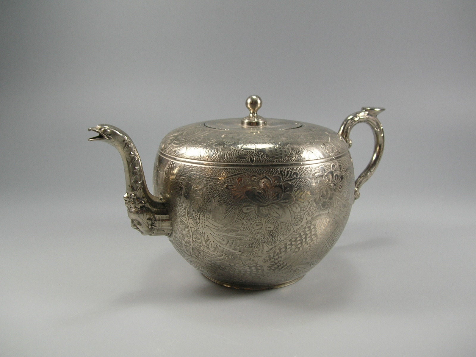 Antique Chinese Marked Nickel-plated Pewter Tea Set - Etsy