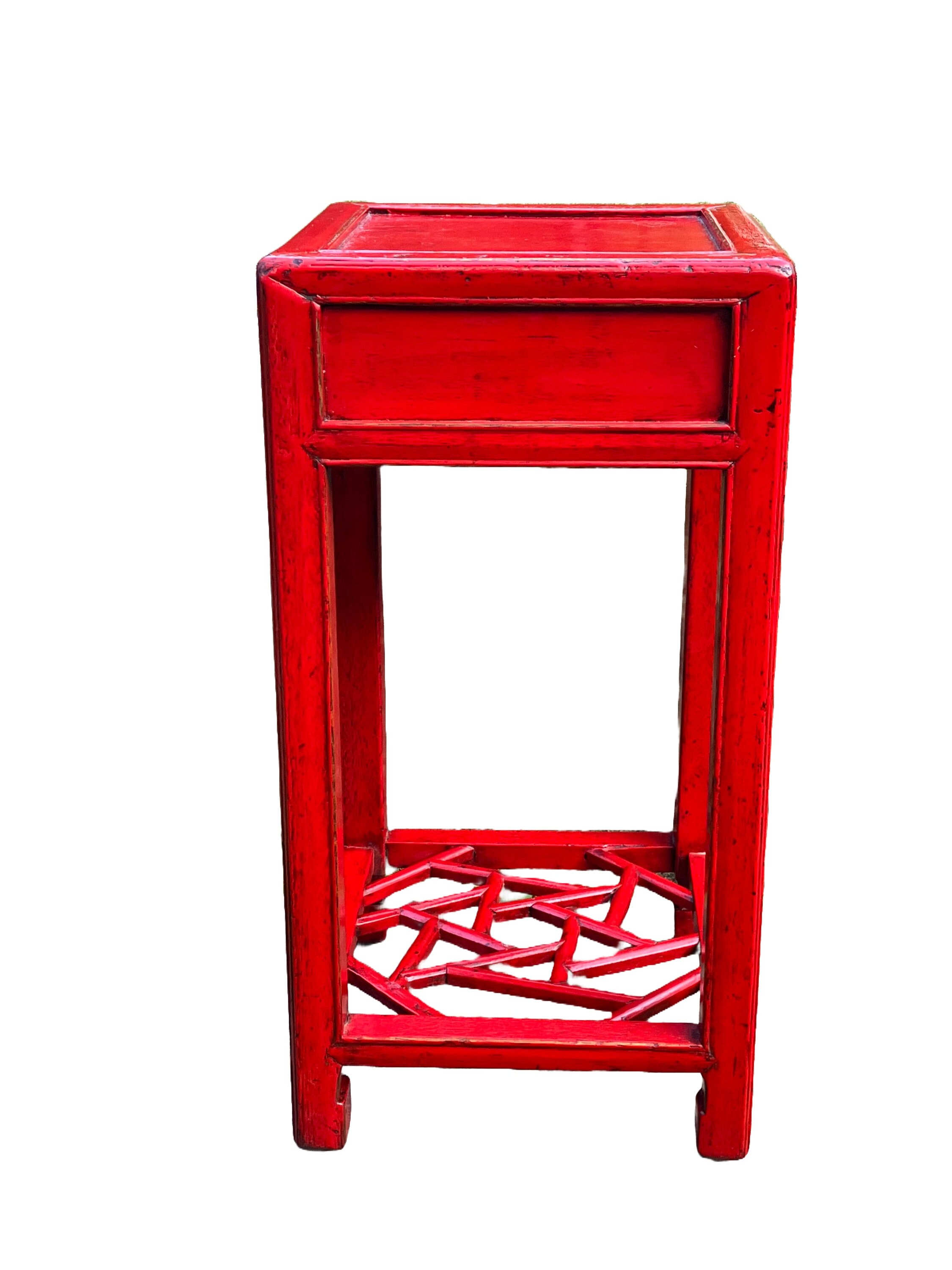 Antique Chinese Country-style Red Lacquer Tea Stand Night - Etsy