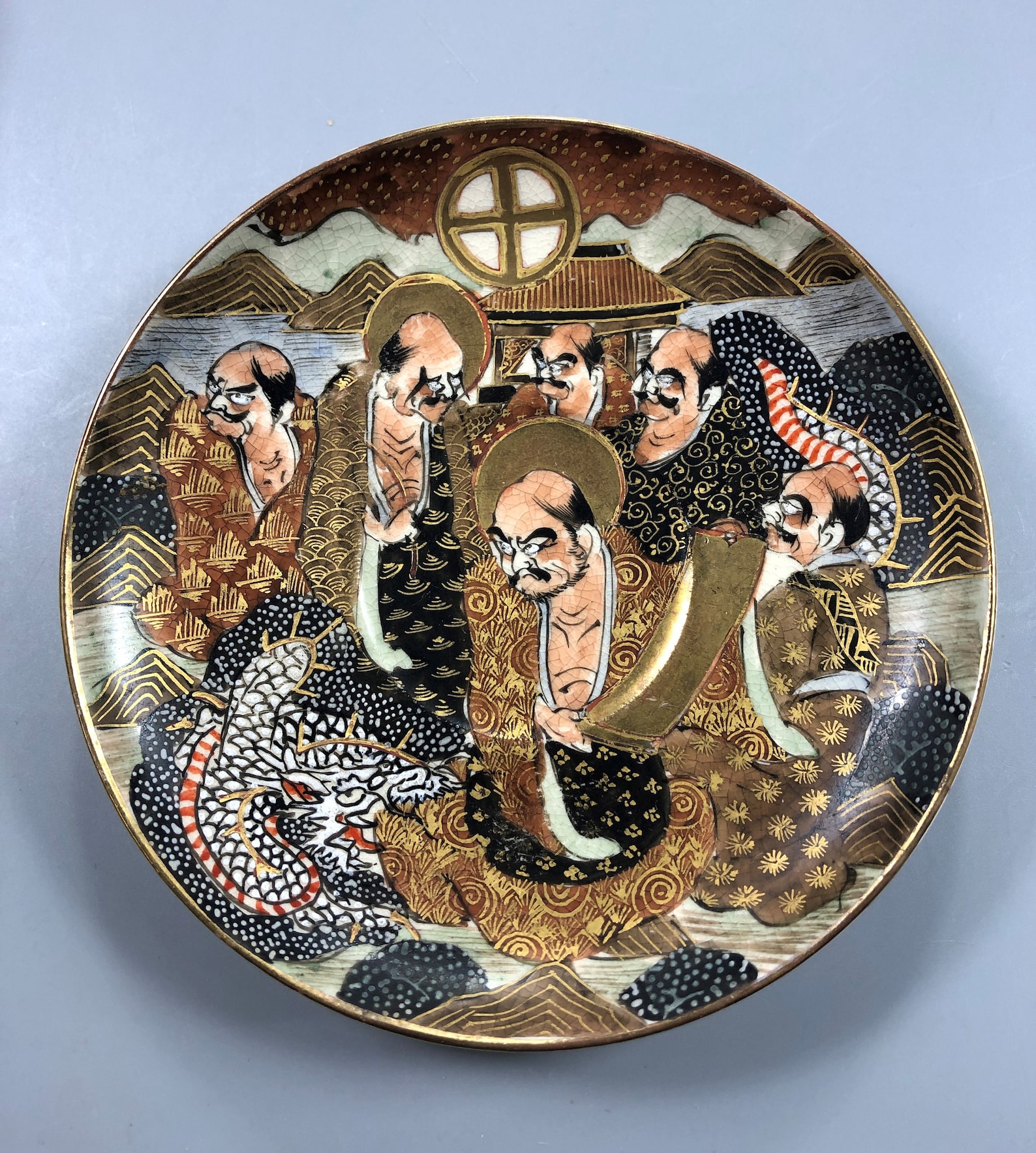 Unusual Antique Japanese Hand-painted Satsuma Ware Tea Cup and Saucer ...