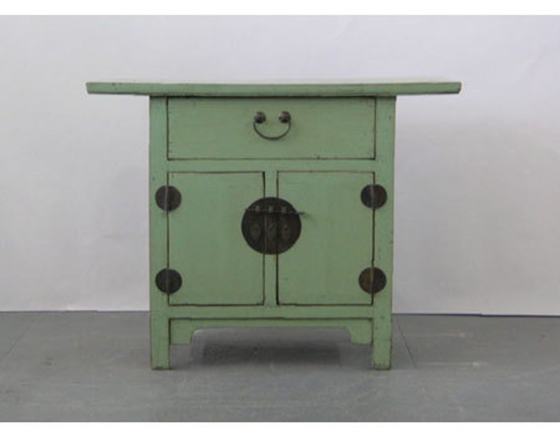 An Antique Chinese Country-style Light-green Lacquered Table - Etsy