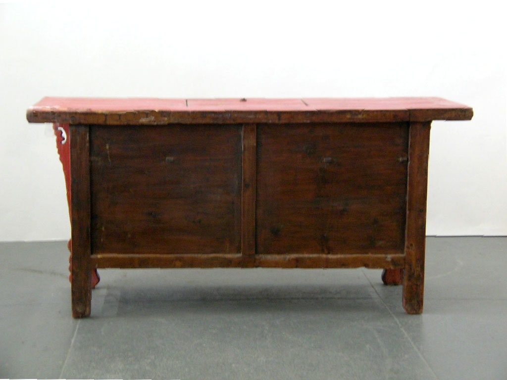 Large Antique Chinese Northern Country-style Red Lacquer Sideboard - Etsy