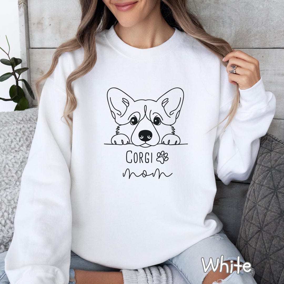Corgi Mom Sweatshirt, Gift for Her, Corgi Dog Lover Tee, Corgi Lover ...