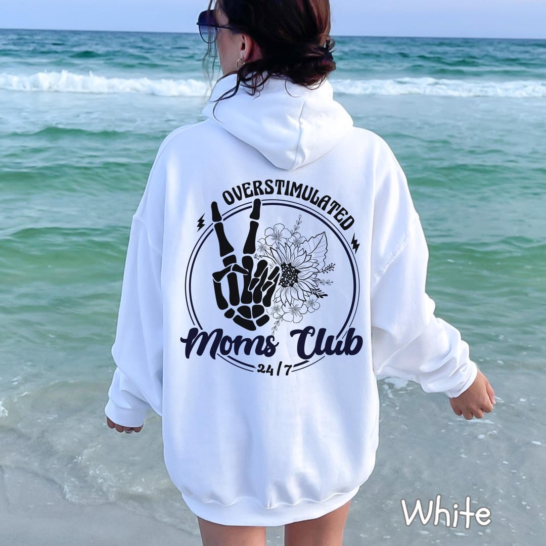 Motherhood Rock Skeleton Hoodie, Trendy Mom Sweatshirt, Overstimulated ...