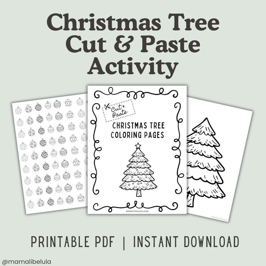 Christmas Tree Cut & Paste Activity | Holiday Printable (PDF) - Etsy