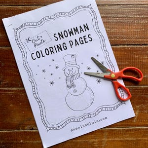 Holiday Coloring Book Cut & Paste Snowman Activity PRINTABLE Pdfs - Etsy
