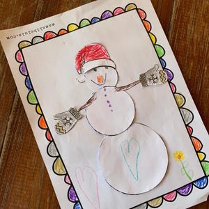 Holiday Coloring Book Cut & Paste Snowman Activity PRINTABLE Pdfs - Etsy