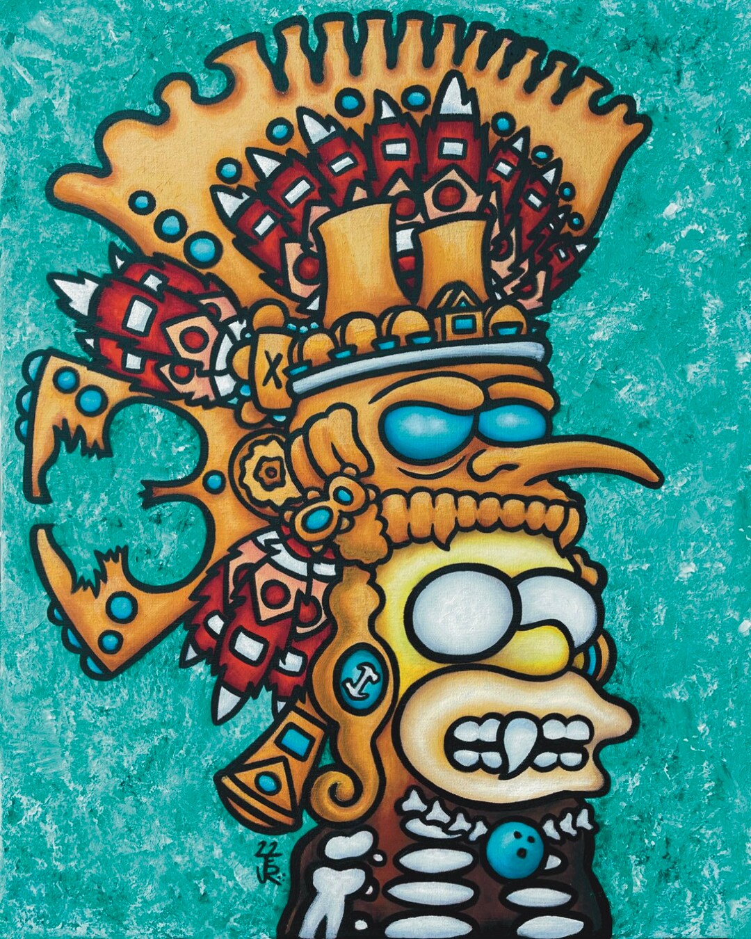 Mayan Homer Canvas Prints From Oil Painting by Jessejfr - Etsy