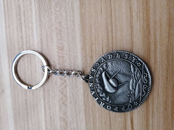 French 17th Century Re-minted Coin Keychain With Scene of Ufo - Etsy