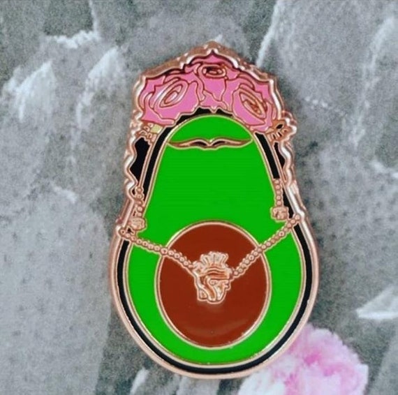 NEW Frida Cado enamel pin 1.25 inch avocado hard enamel pin by | Etsy
