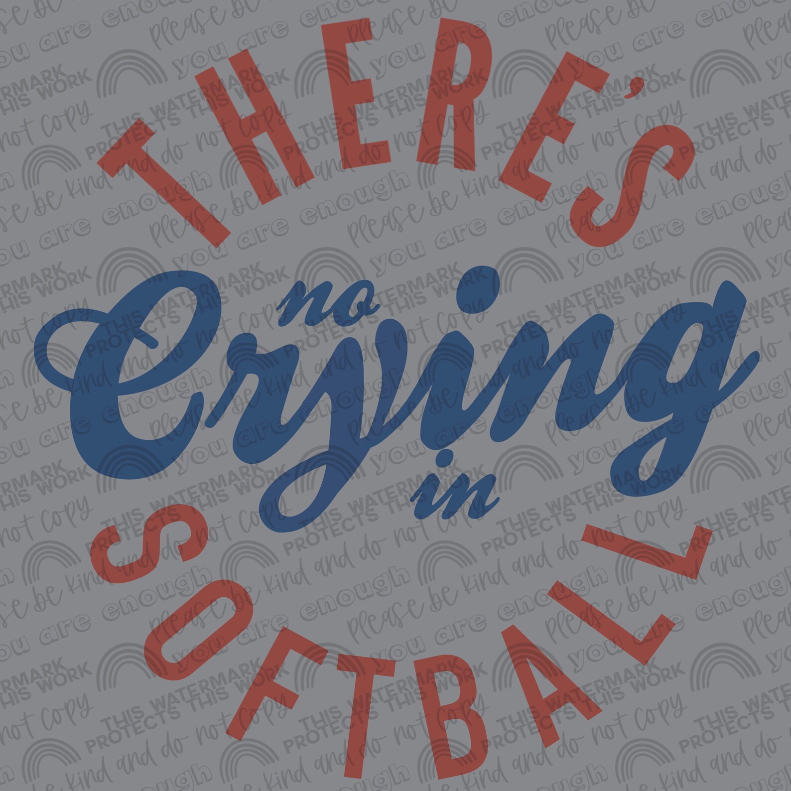 Theres No Crying in Softball Png - Etsy