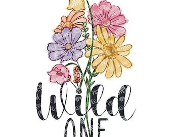 Wildflower Birthday Svg, First Birthday Svg, Wild One Birthday Png ...
