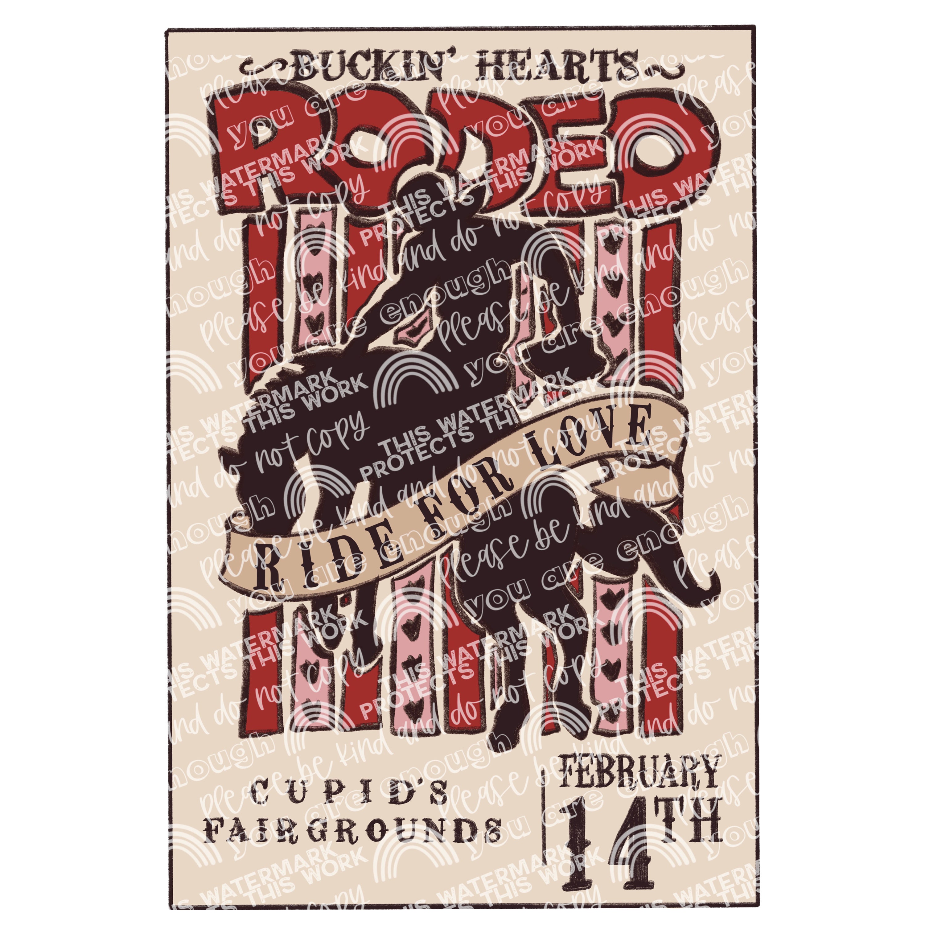 Buckin’ Hearts Rodeo Png - Etsy