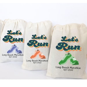 Marathon Favor Bags Let's Run Party Favors Retro Fun Run Party Favors ...