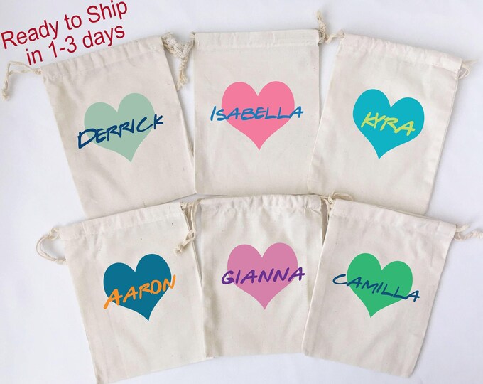 Valentine's Day Favor Bags Candy Bags Personalized Party Bags Heart ...