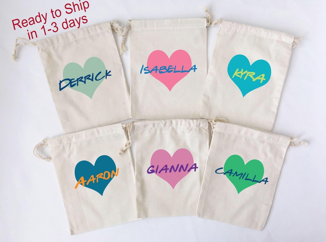 Valentine's Day Favor Bags Candy Bags Personalized Party Bags Heart ...