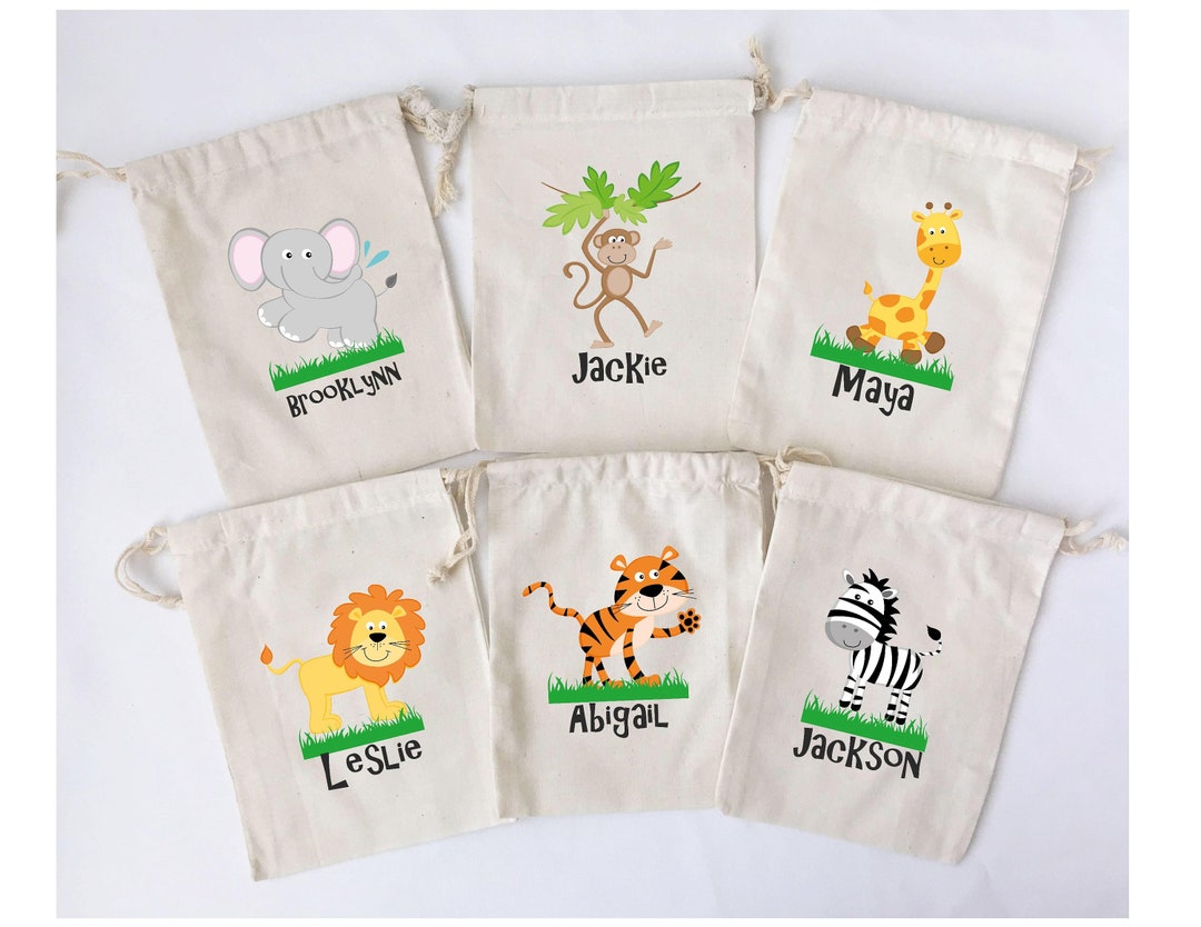 Jungle Favor Bags Zoo Animals Safari Party Favors Personalized Party ...