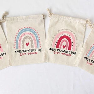 Valentine's Day Favor Bags Rainbow Candy Bags Personalized Party Bags ...