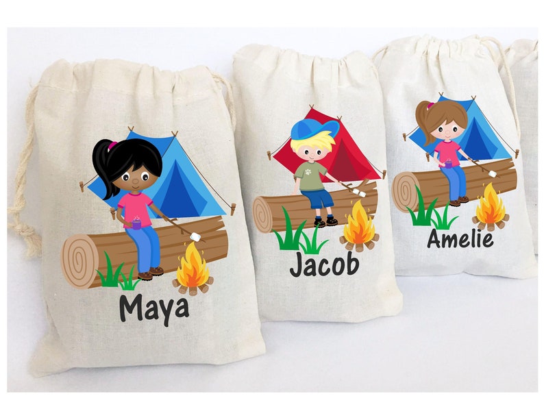 Camping Favor Bags Happy Camper S'mores Glamping Party Favors - SET OF ...