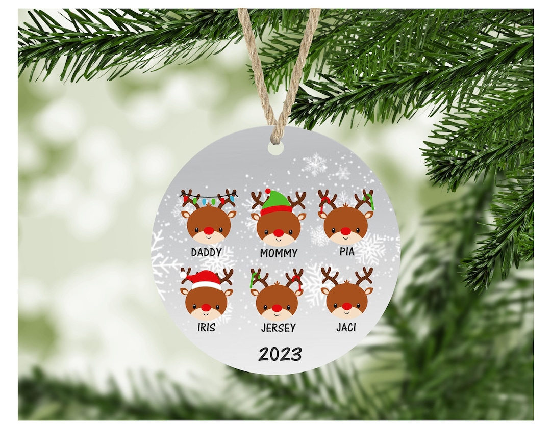2024 Christmas Ornament Personalized Reindeer Family Ornament Kid's ...