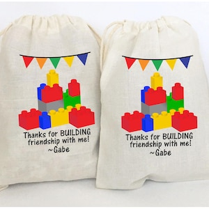 Building Blocks Favor Bags Birthday Party Favors Building Bricks Favor ...
