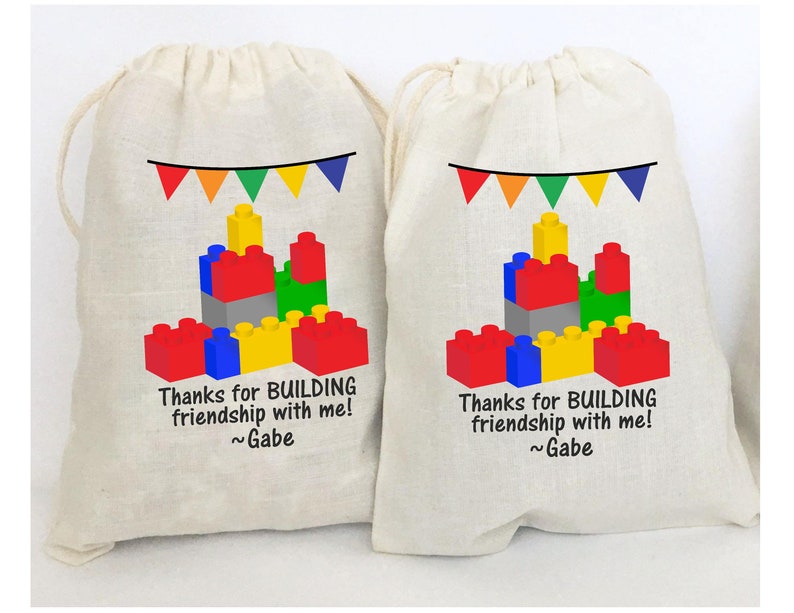 Building Blocks Favor Bags Birthday Party Favors Building - Etsy