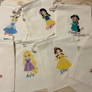 Princess Favor Bags Birthday Party Favors Prince Rapunzel Ariel Jasmine ...