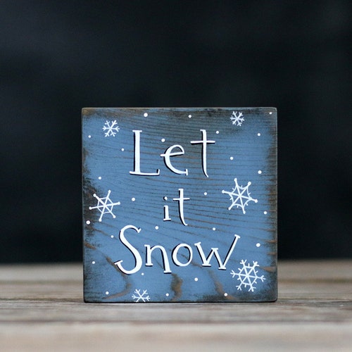 Primitive Winter Decor Let It Snow Sign Christmas Tiered - Etsy