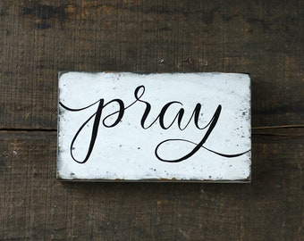 Pray Wood Sign | Etsy