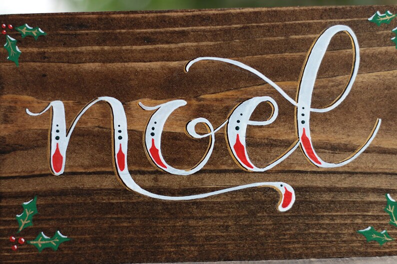 Noel Sign Christmas Shelf Sitter Hand Painted Sign | Etsy