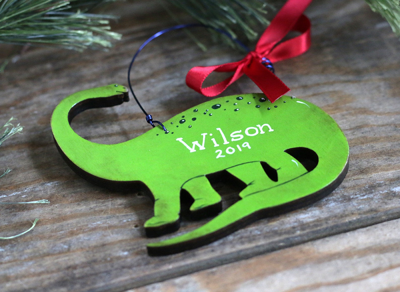 Personalized Brontosaurus Ornament Dinosaur Christmas - Etsy
