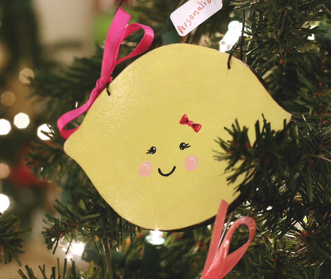 Personalized Lemon Ornament, Custom Hand Painted Christmas Ornament - Etsy