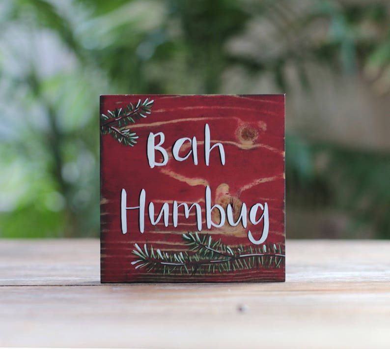 Bah Humbug Sign Christmas Shelf Sitter Sign Christmas Tiered - Etsy