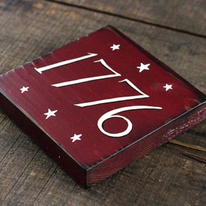 1776 Sign, Primitive Patriotic Decor, Hand Painted Wood Sign, Tiered ...