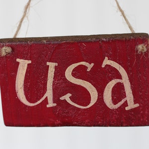 USA Sign, Patriotic Ornament, Patriotic Decor, Small America Sign ...