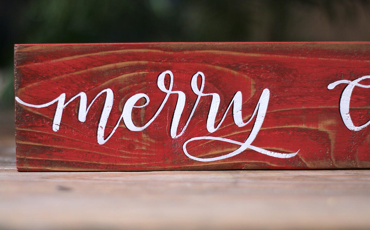 Merry Christmas Sign Custom Wood Sign Primitive Christmas | Etsy