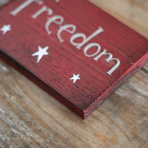 Freedom Sign, Patriotic Decor, Small Wood Sign, Primitive Wood Sign - Etsy