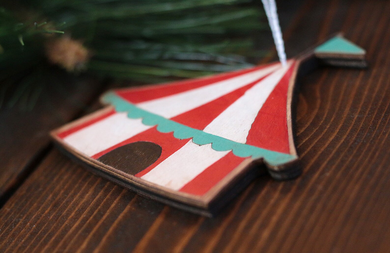 Personalized Circus Tent Ornament, Hand Painted Christmas Ornament ...