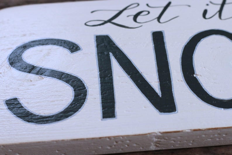 Winter Wood Sign Let It Snow Sign Primitive Christmas Decor - Etsy