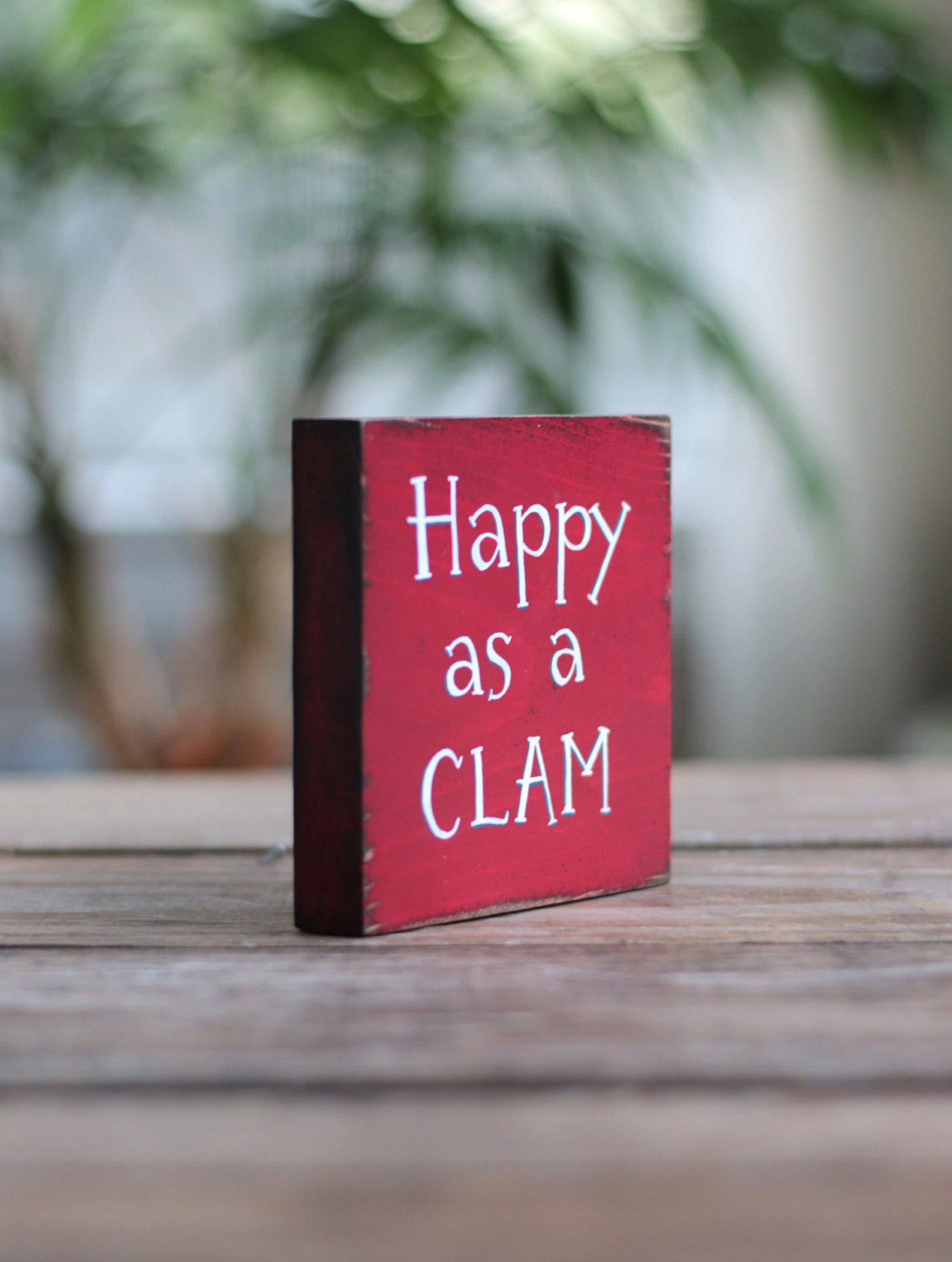 Happy as a Clam Sign Nautical Decor Beach Shelf Sitter Boat - Etsy