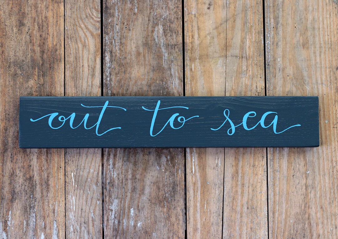 Out to Sea Sign, Nautical Wall Decor, Custom Wood Sign, Rustic Beach ...