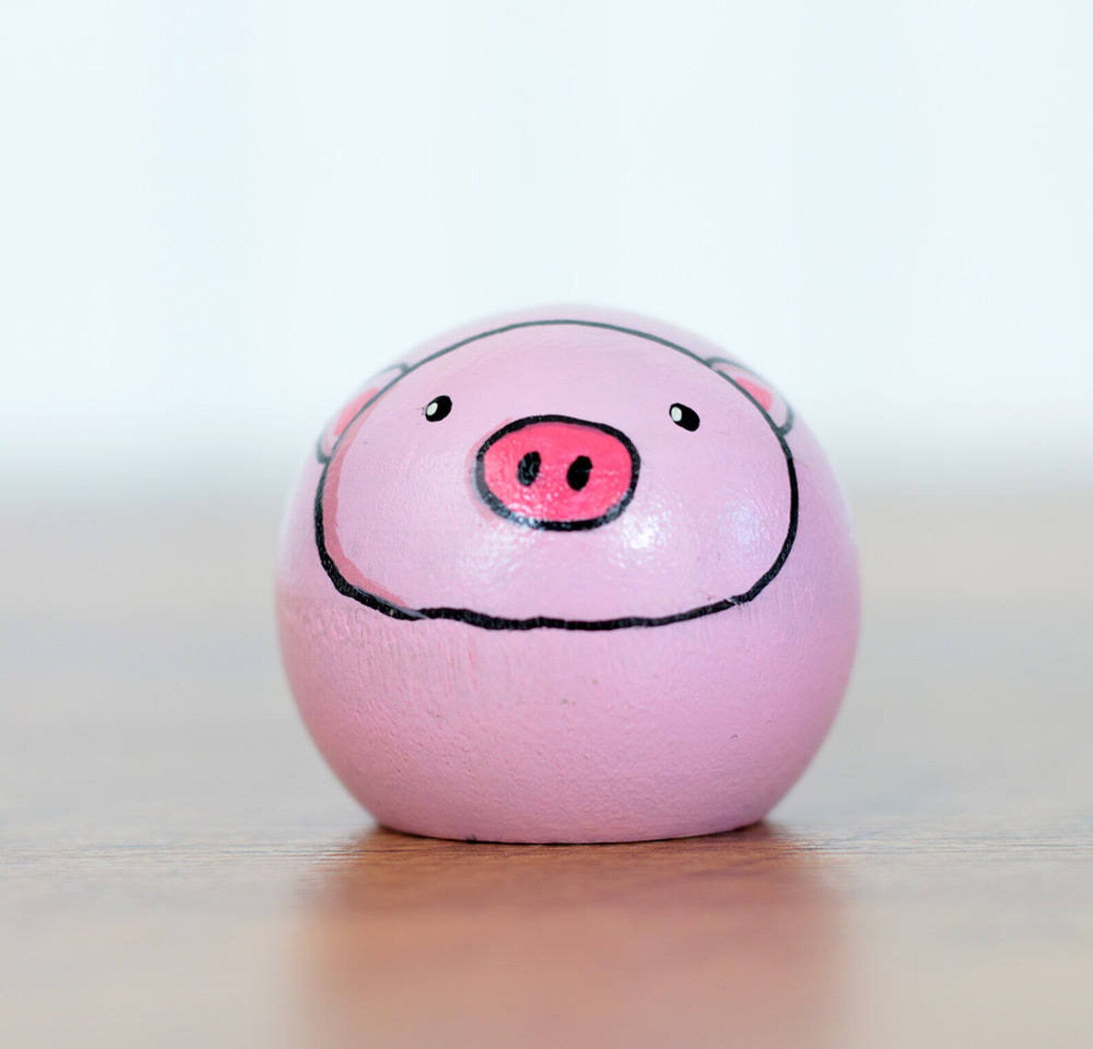 Pig Peg Doll, Pig Ornament, Farm Animal Wood Toy, Pig Cake Topper - Etsy